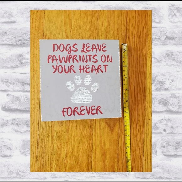 unknown | Accents | Wooden Block Sign Dogs Leave Pawprints On Your ...